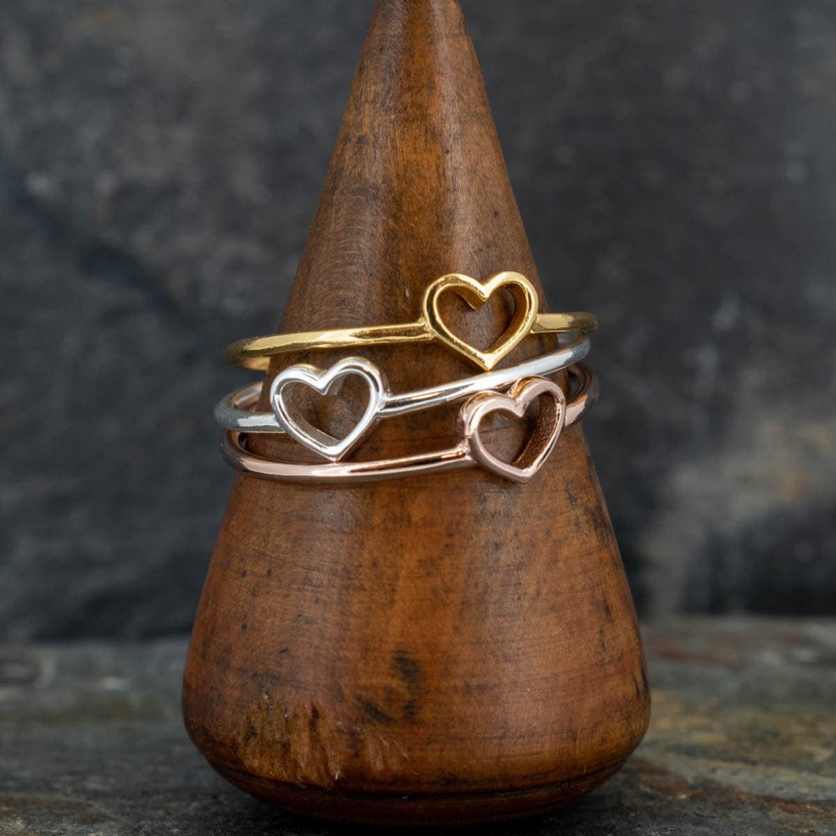 Heart Ring - Silver, Gold & Rose Gold - Royal Mile Silver