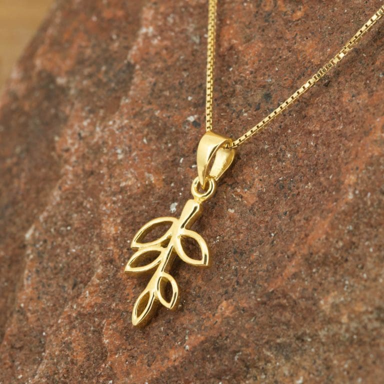 Open Leaf Pendant in Gold - Royal Mile Silver