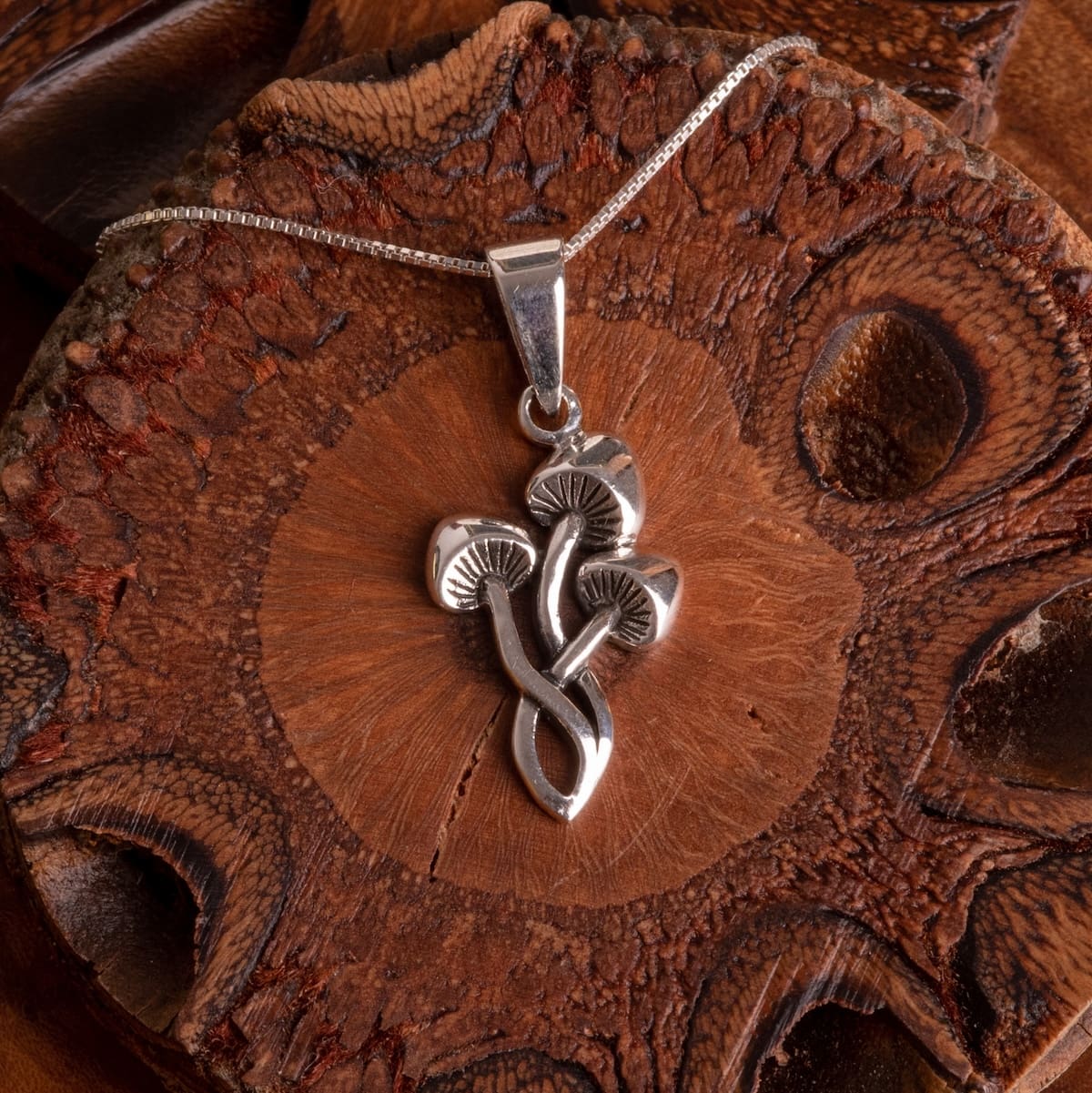 Sterling Silver Mushroom Pendant - Royal Mile Silver