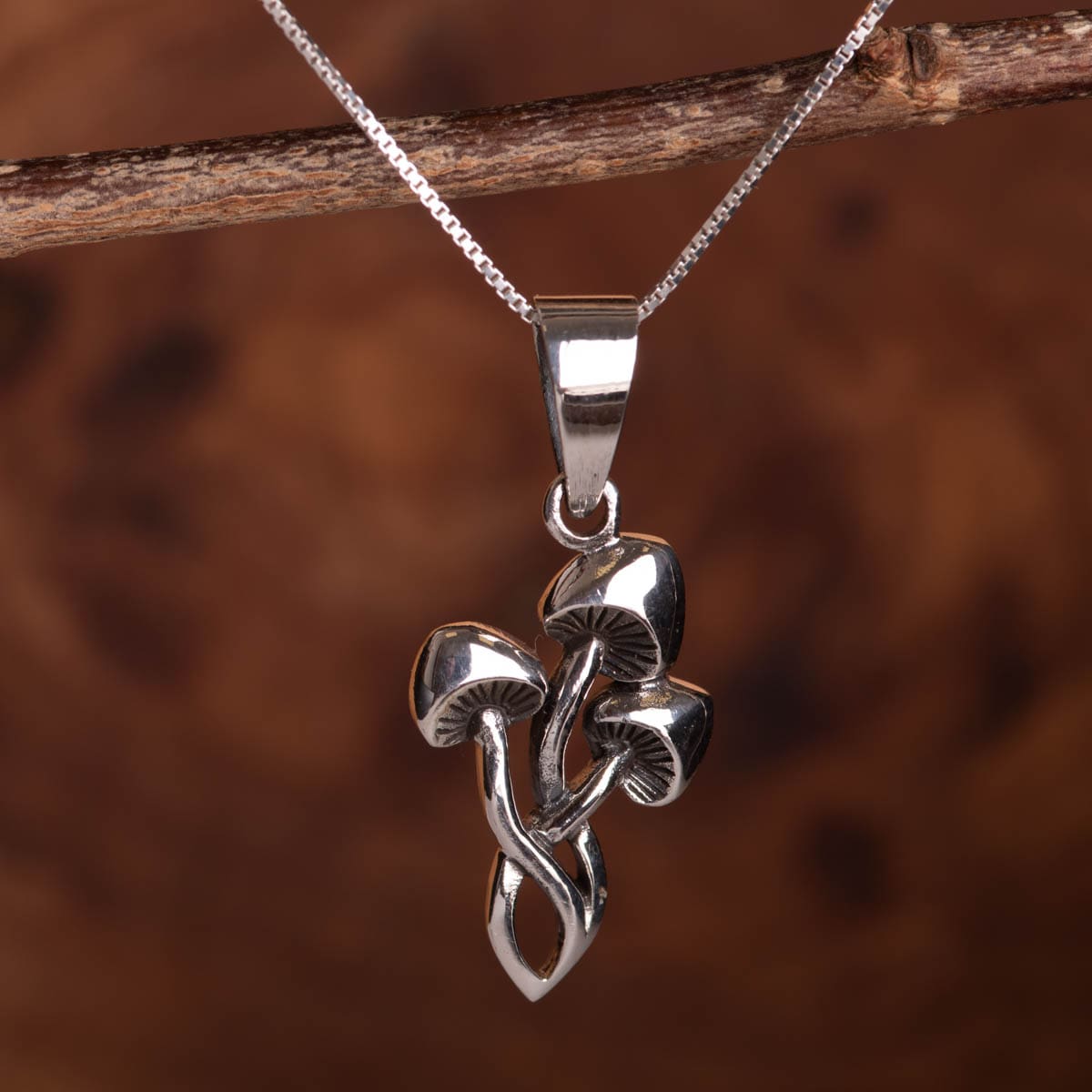 Sterling Silver Mushroom Pendant - Royal Mile Silver
